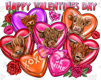 Highland Cow Valentine Png, Heifer Valentine Png, Valentine Day Png ...