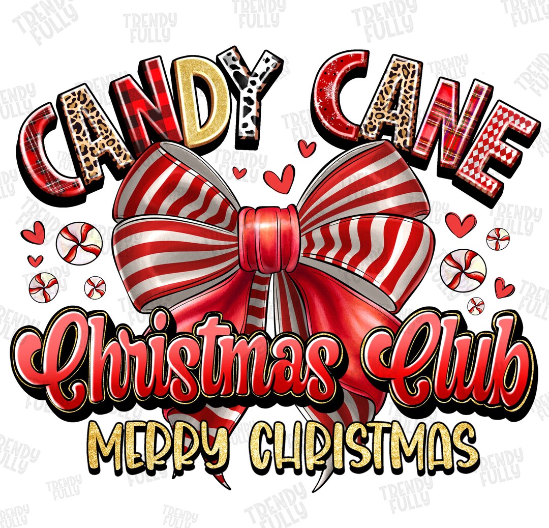 Candy Cane Christmas Club Png, Christmas Kids Png, Pink Christmas PNG ...