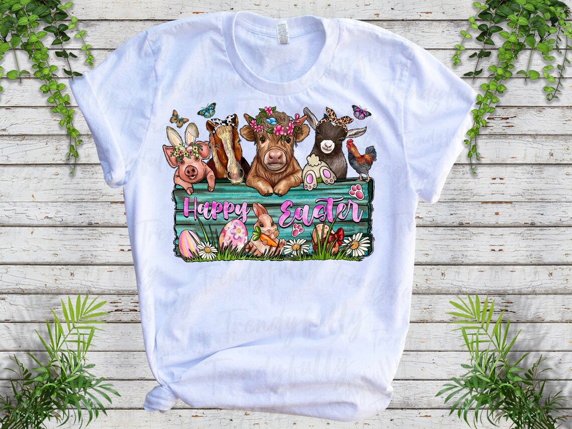Happy Easter Farm Animals Png, Sublimation Design, Farm Animals Png ...