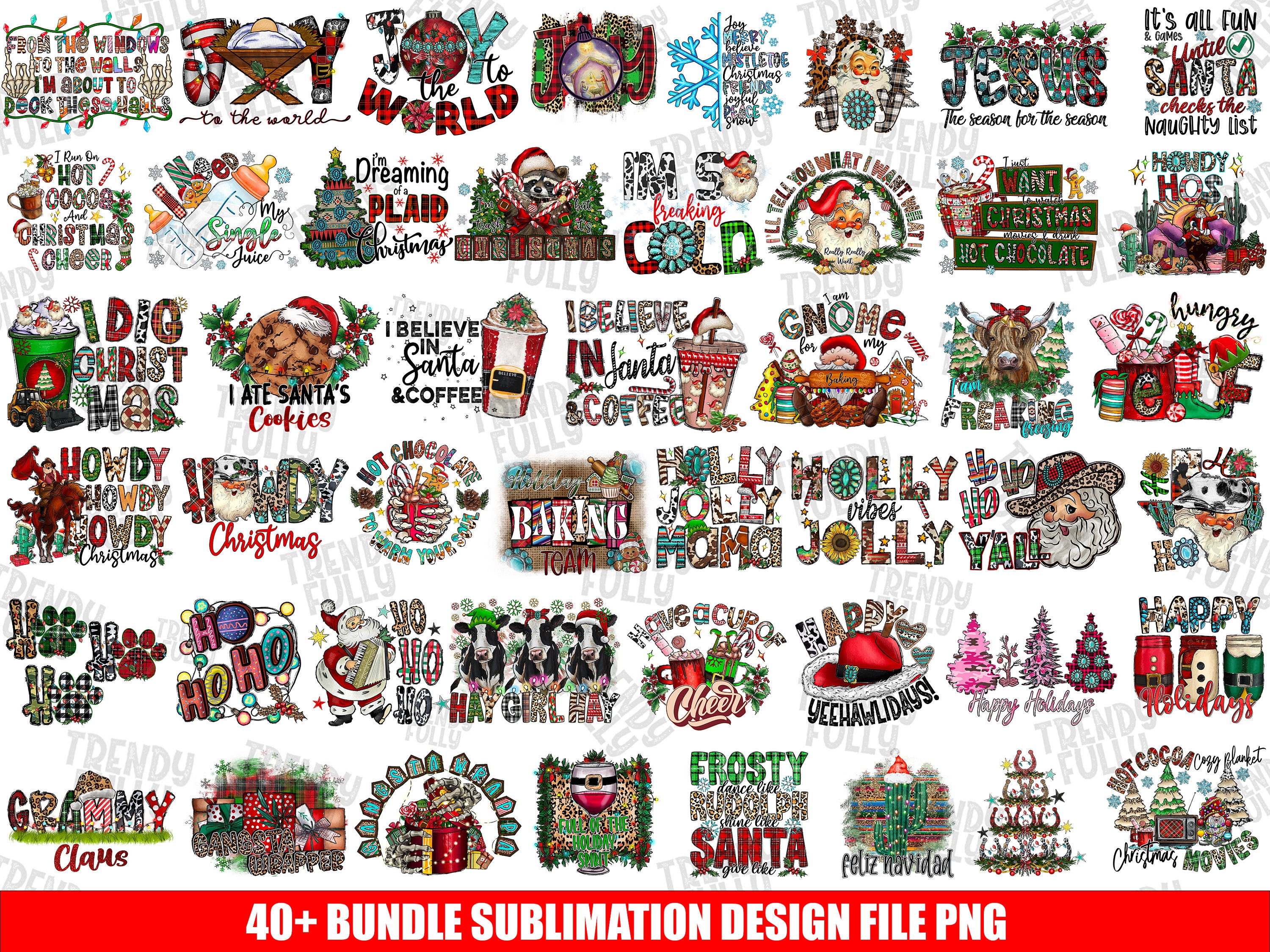 Christmas Bundle Png, Merry Christmas Png, Christmas Png, Western PNG ...