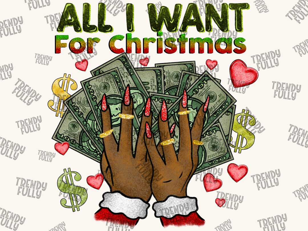 Christmas Money PNG, Dollar Bills Sublimation Design (digital Download ...