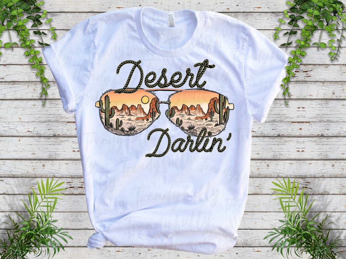 Desert Darlin PNG, Western Glasses, Cactus Sublimation (digital ...