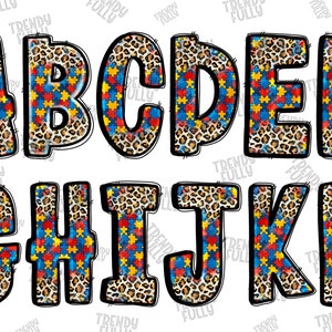 Autism Doodle Alphabet Bundle Png, Autism Alphabet Png,font Png ...