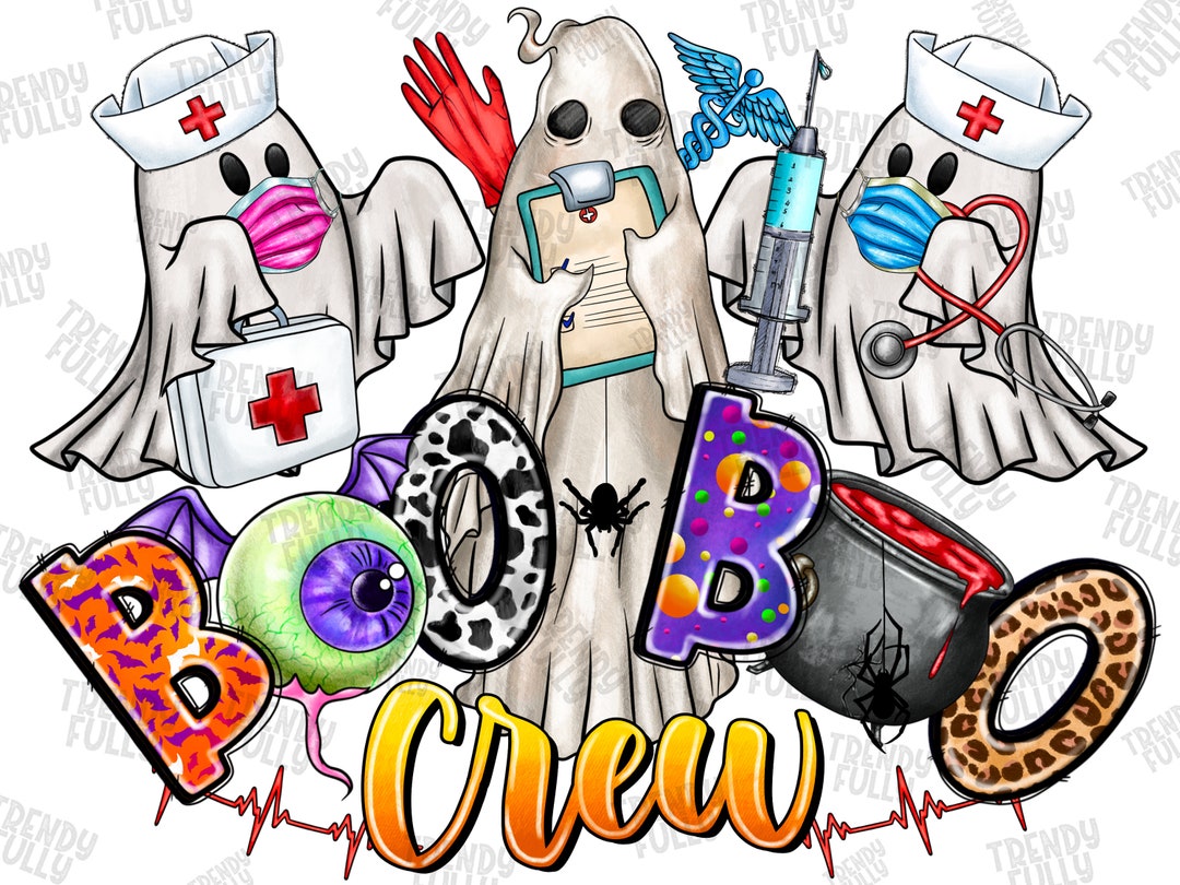 Boo Boo Crew Png, Halloween Nurse Ghost Png, Halloween Nurse, Halloween ...