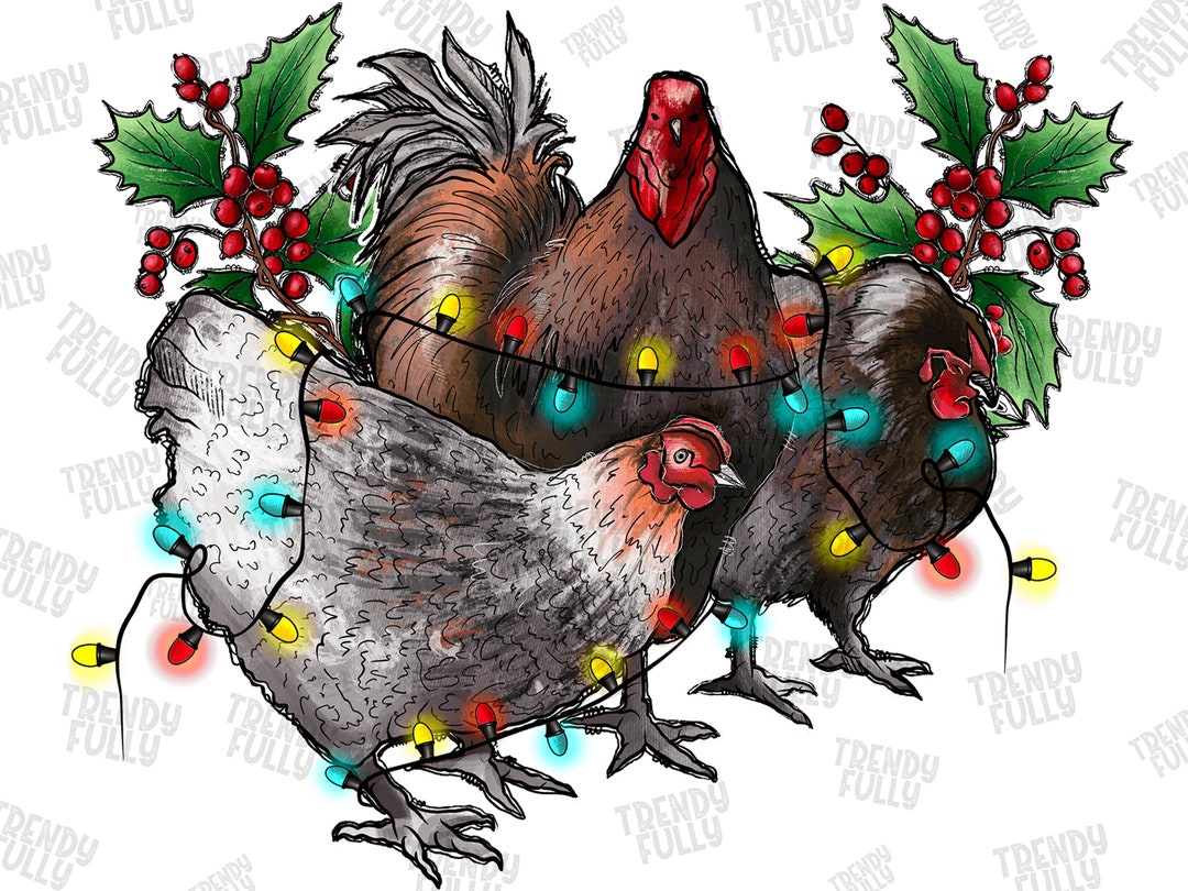 Chicken Christmas Png, Chicken Christmas Png Files, Clipart Farm Animal ...
