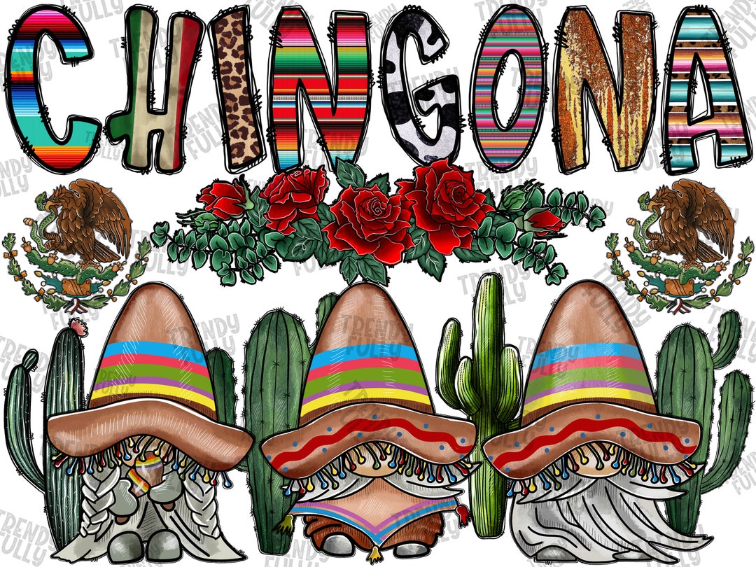 Chingona Gnome PNG, Chingona PNG, Serape, Western,gnome Png,rose ...