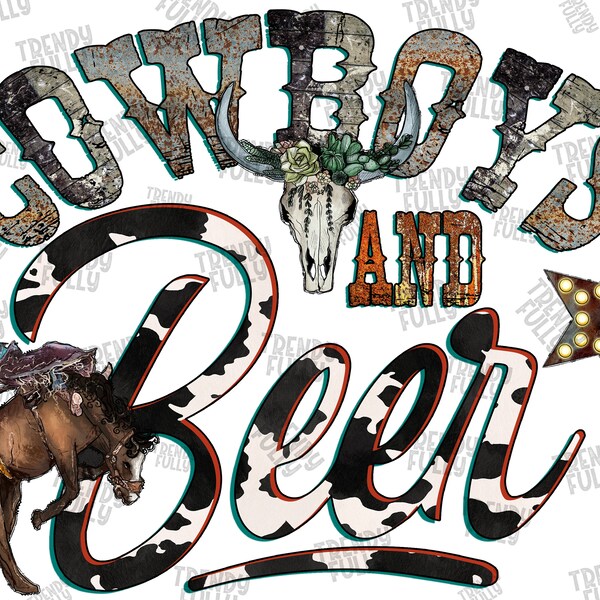 Cowboy and Beer Png - Etsy