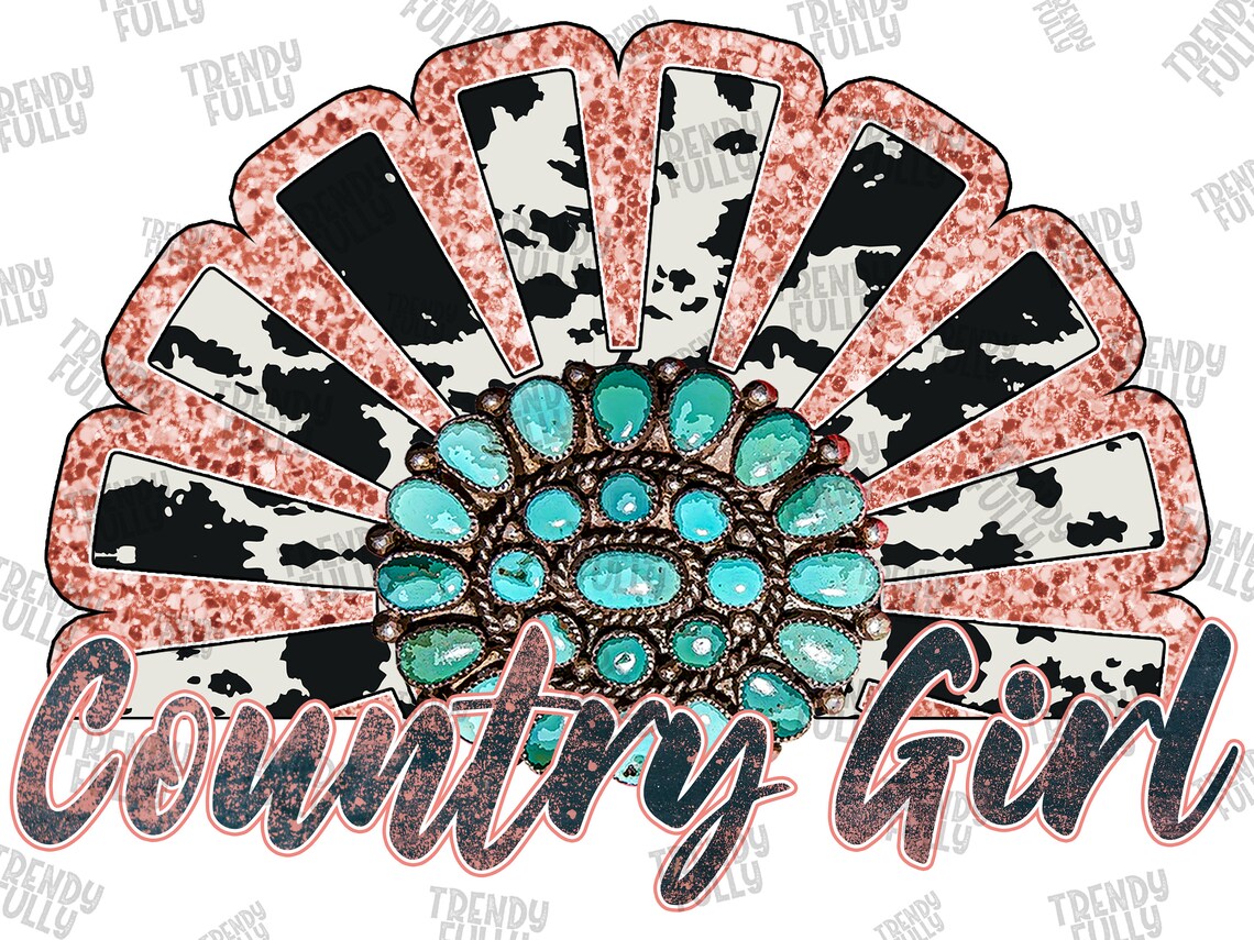 Country Girl PNG Turquoise Sublimation Designs Download - Etsy