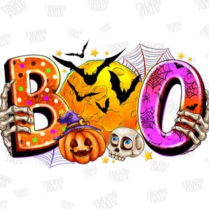Hallowen Boo Png Sublimation Design, Pumpkin Clipart,boo Halloween Png ...