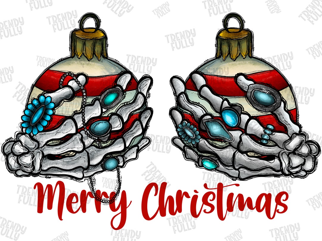 Merry Christmas Ornamental Png, Merry Christmas, Skeleton Hand ...