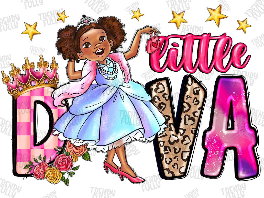 Little Diva Afro Girl Png, Afro Girl Png, Birthday Design, Afro Girl ...