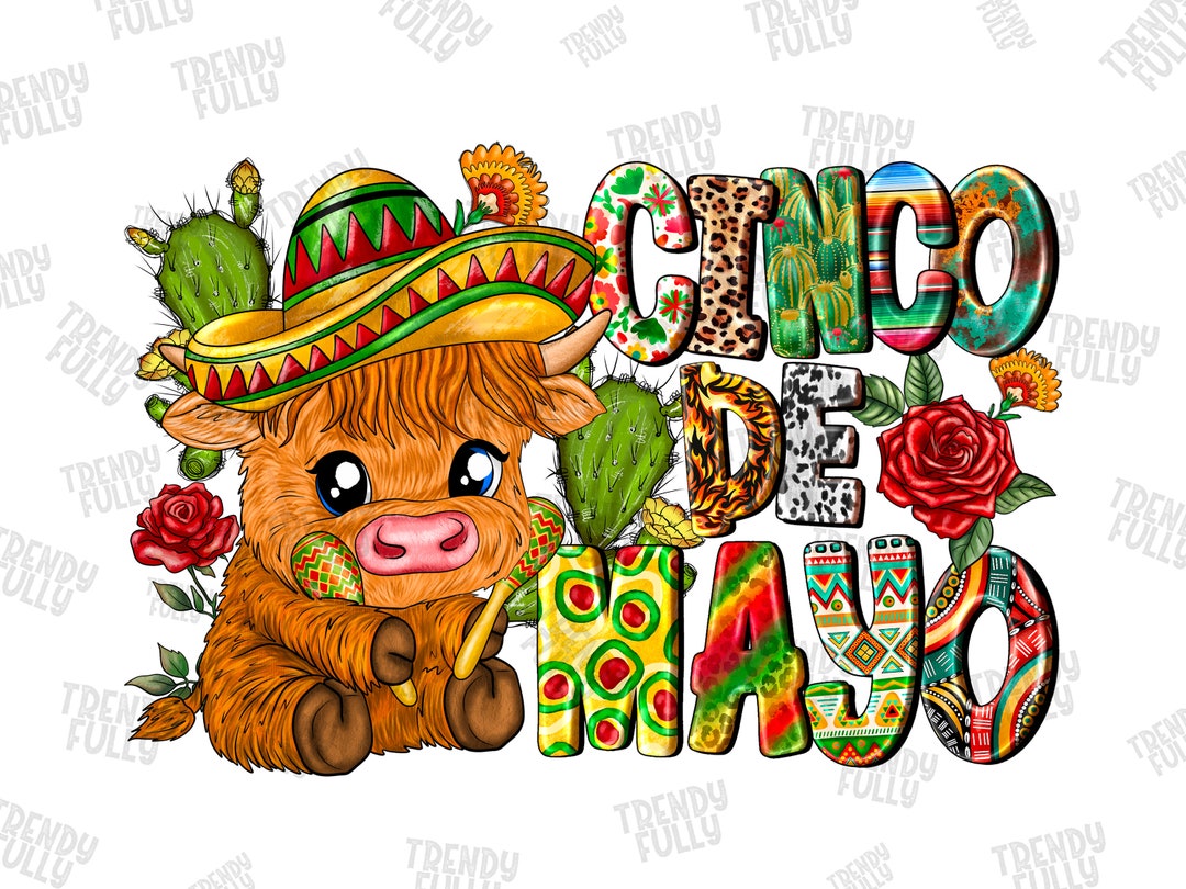 Cinco De Moo Cow Png Sublimation Design, Cow Png, Mexican Day Png ...