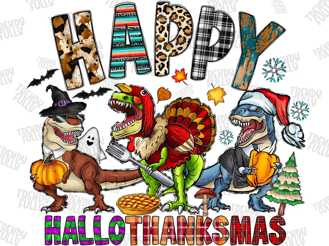 Happy Hallothanksmas PNG Christmas Clipart Fall Thankful - Etsy