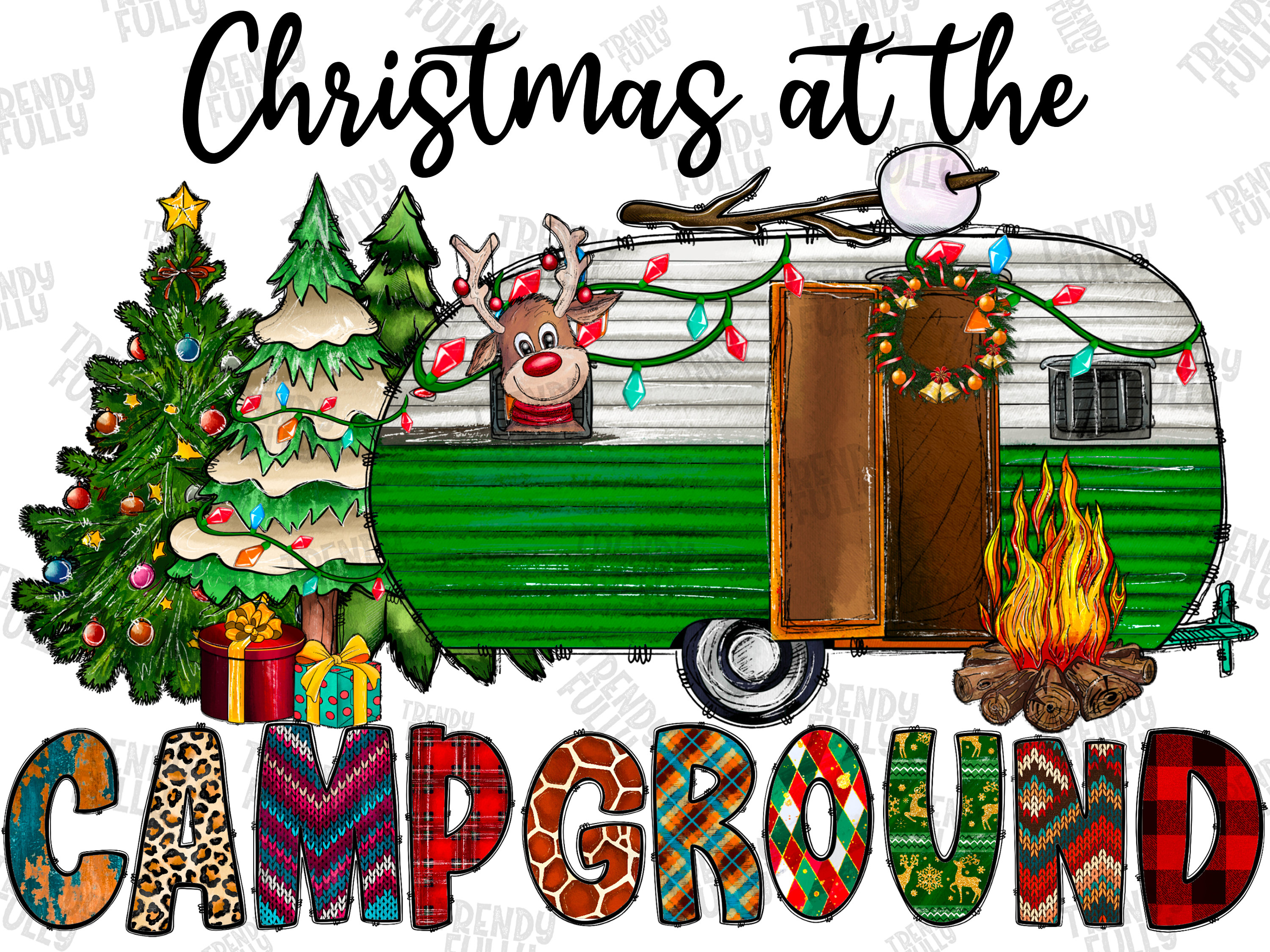 Christmas at the Campground Png, Christmas Camp Png, Christmas Camping ...