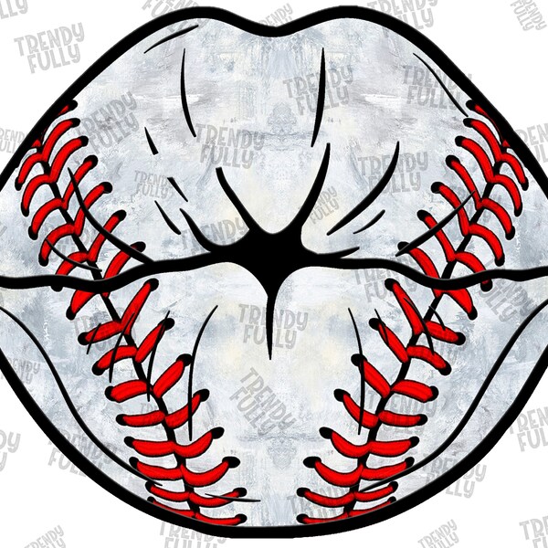 Lips Baseball Svg - Etsy