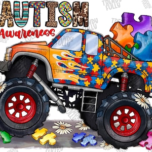 Autism Monster Truck Png, Truck Png, Autism Acceptance, Monster Truck ...