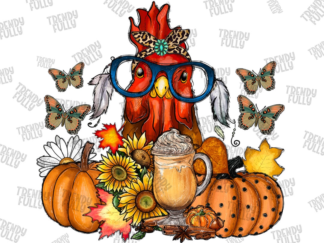 Chicken Autumn Png, Sunflower, Thankful Png, Chicken Png, Autumn ...