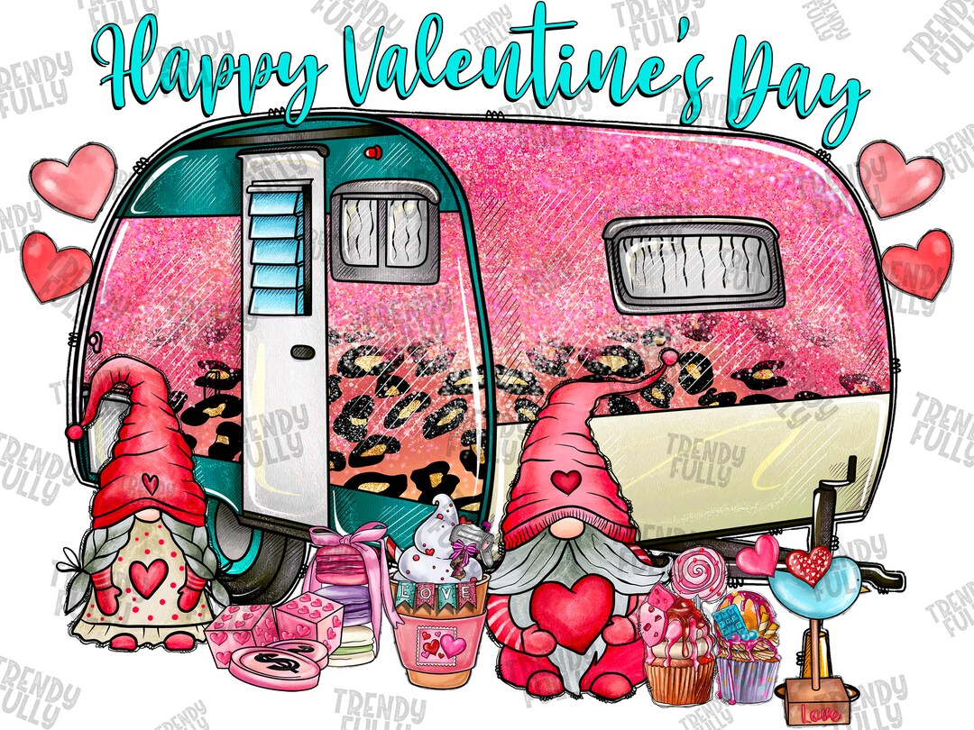 Happy Valentine's Day Png, Caravan Png, Valentine Camper, Valentine ...