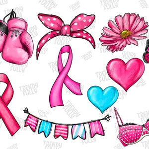 Breast Cancer Doodle Alphabet Bundle, Pink Ribbon PNG Letters ...