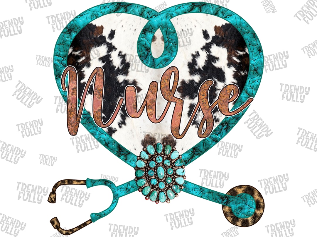 Nurse Cowhide Heart Png File, Nurse Design, Digital Download, Cowhide ...