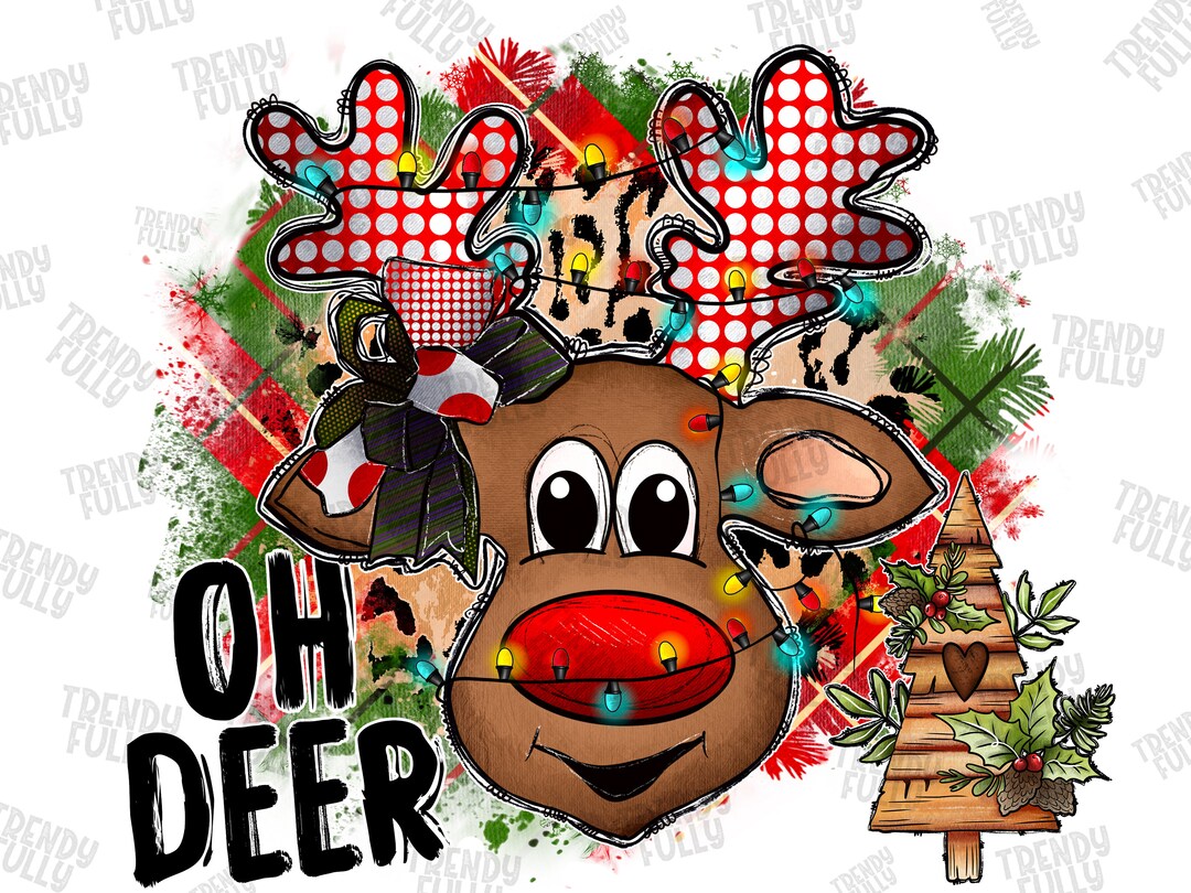 Oh Deer Reindeer Png Sublimation Design, Merry Christmas Png,christmas ...
