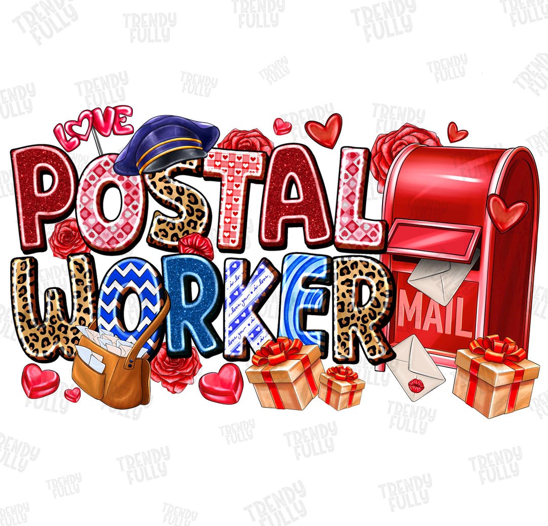 Valentine Postal Worker Png Sublimation Design, Trending Png, Postal ...