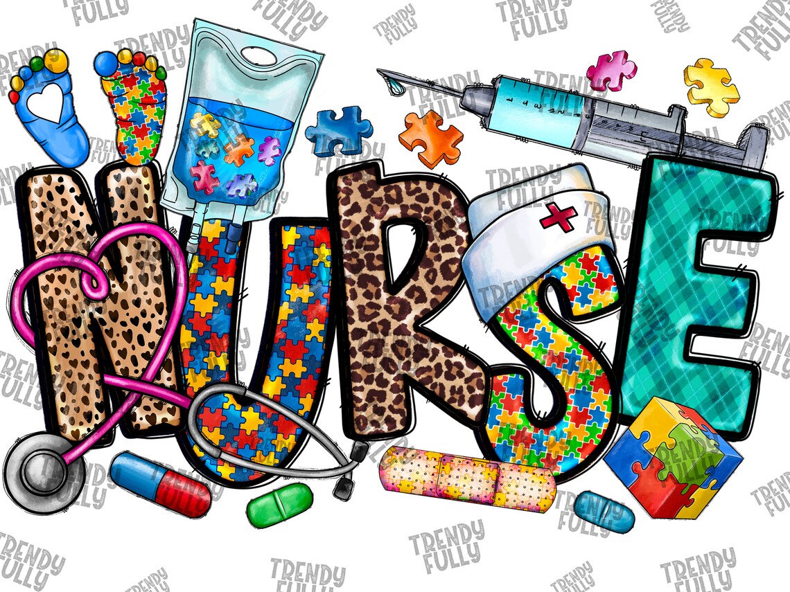 Autism Nurse Png Sublimation Design Downloadnurse Life Png - Etsy