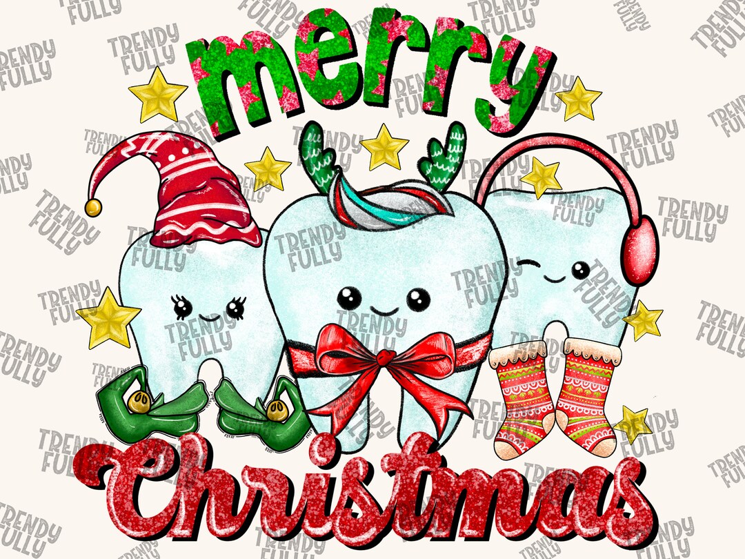 Merry Christmas Tooth PNG, Santa Christmas Png, Dental Png, Sublimation ...