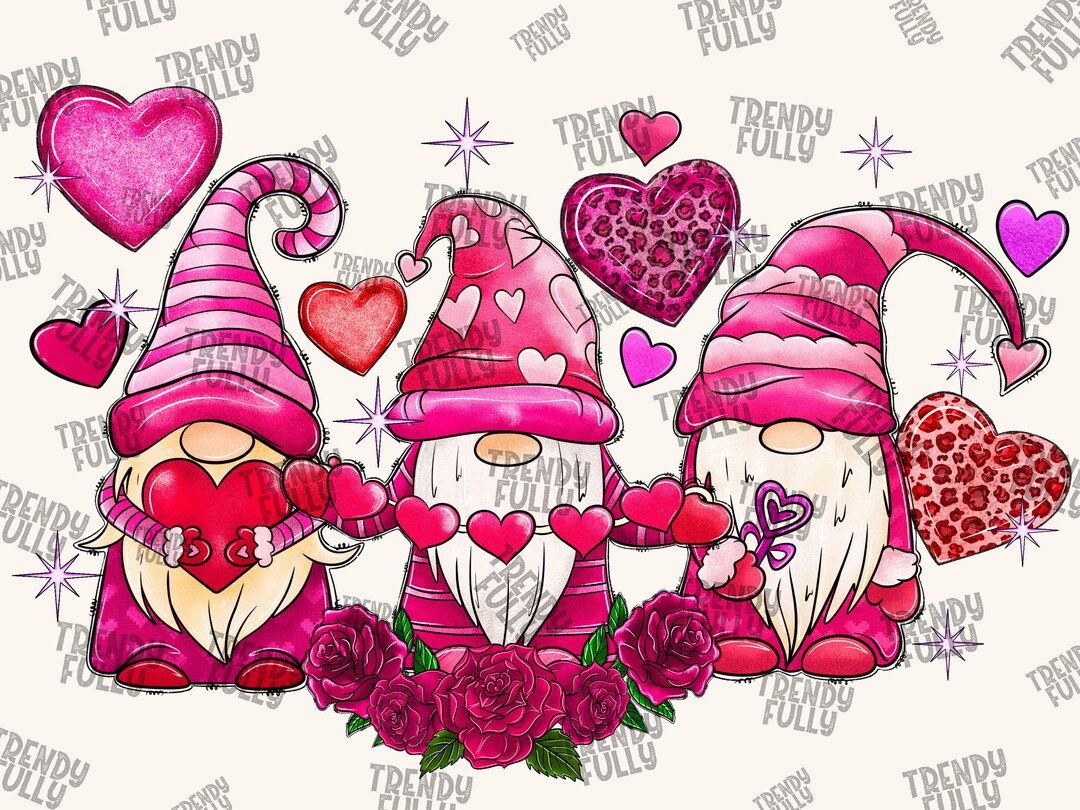 Valentine's Day Gnomies Png Sublimation Design, Gnomes Sublimation ...