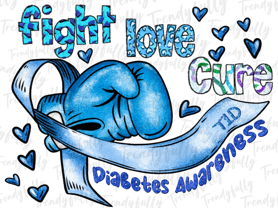 Fight Love Cure, Diabetes Awareness PNG, Diabetes Awareness, Diabetes ...