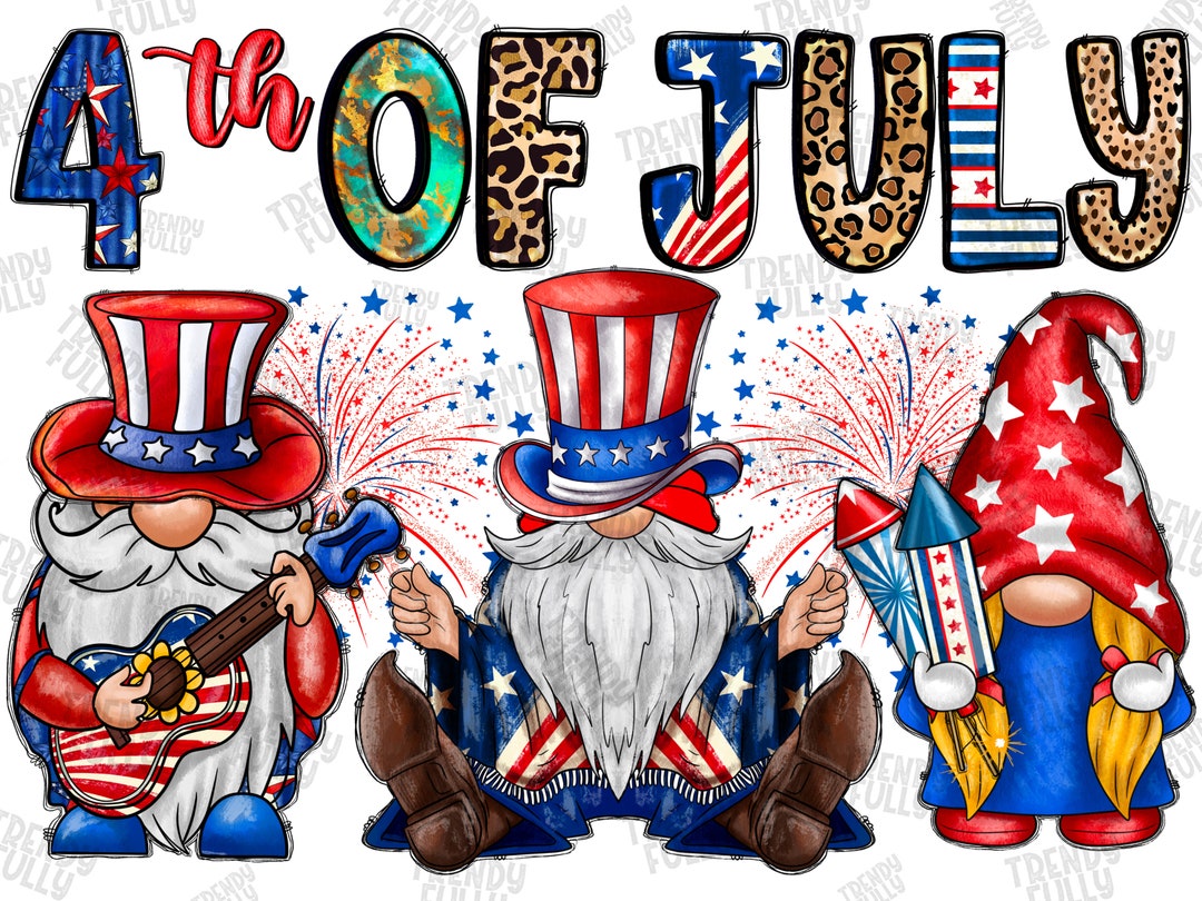 4th of July Gnome Png, 4th of July Png, American Gnome, American Design ...