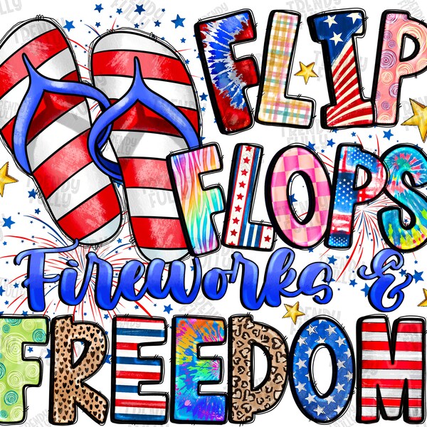 Patriotic Flip Flops - Etsy