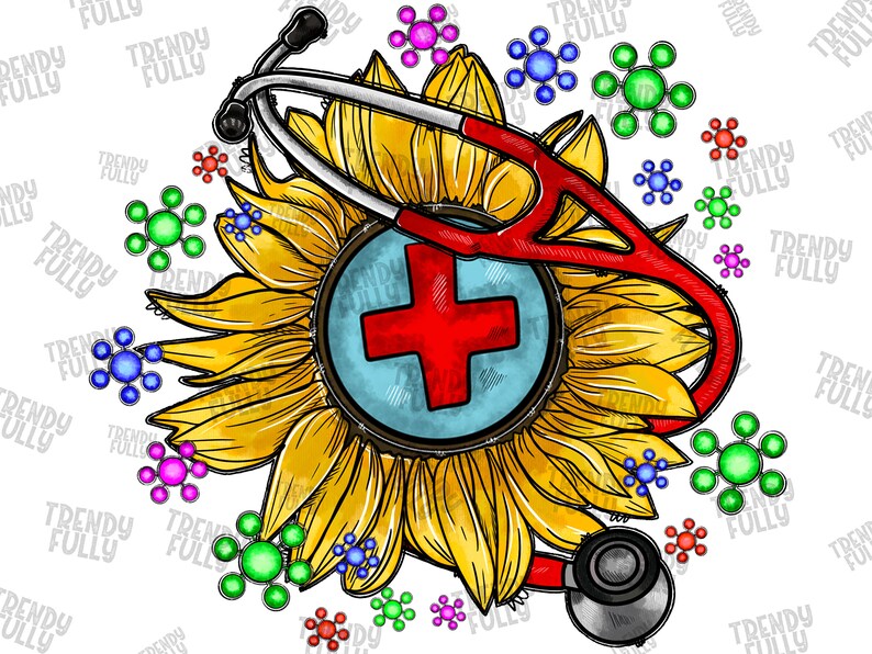 Sunflower Stethoscope PNG Hero Png Western Nurse Png - Etsy