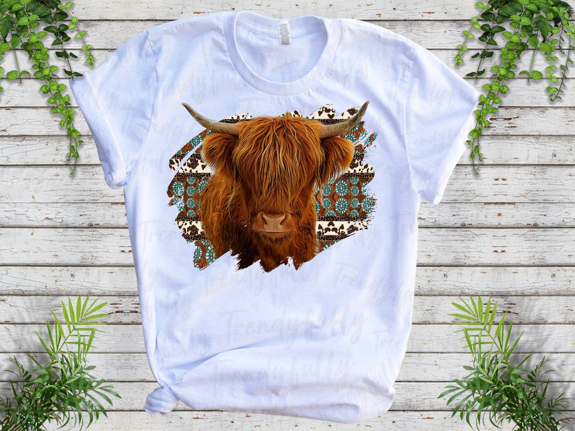 Highland Cow Png, Sublimation Design Download, Cow Png, Western ...