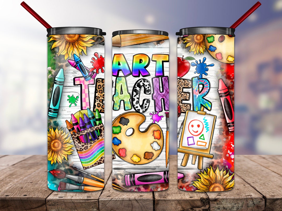 Art Teacher Tumbler Png, Palette, Back to School,Art Life,School Art ...