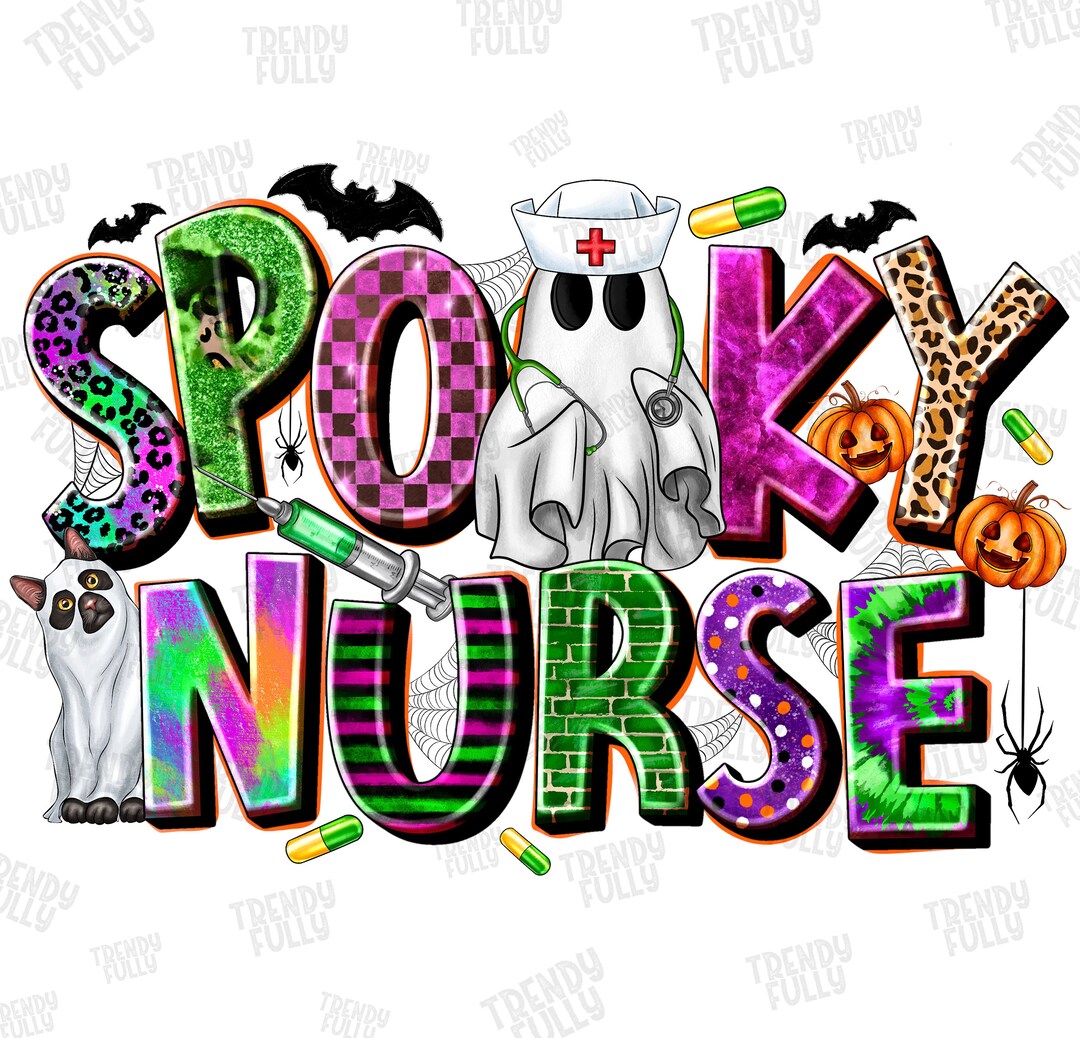 Spooky Nurse Png, Halloween Nurse Png, Funny Halloween Shirts, Spooky ...