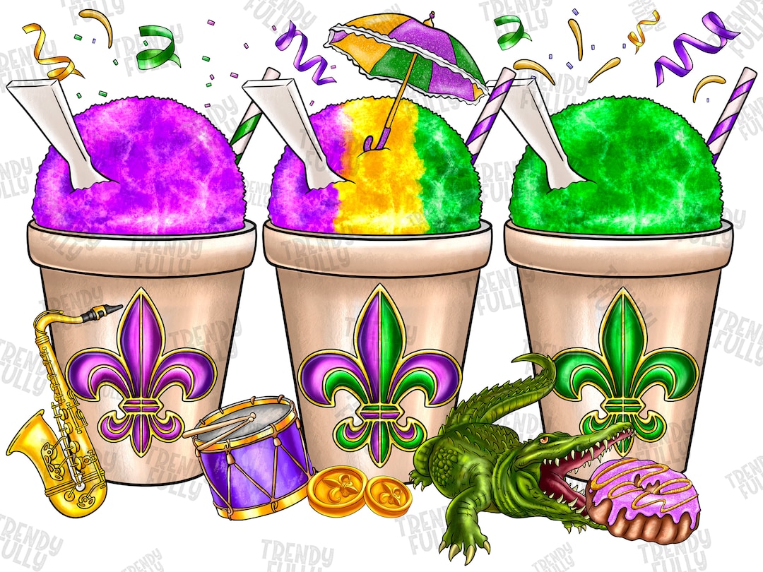 Snowball Cup Mardi Gras Png Sublimation Design Download, Happy Mardi ...