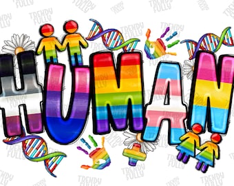 Human LGBTQ+ Png, LGBT, Rainbow, Sublimation Design Download, LGBTQ+ ...