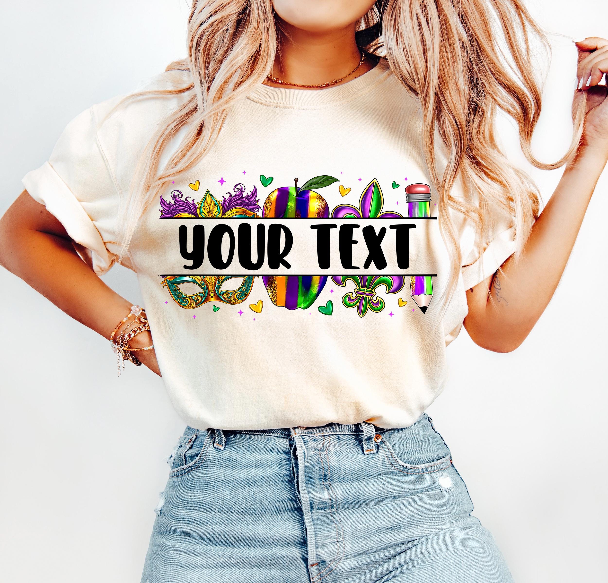 Mardi Gras Custom Name Frame PNG, Kids Mardi Gras Sublimation Design ...