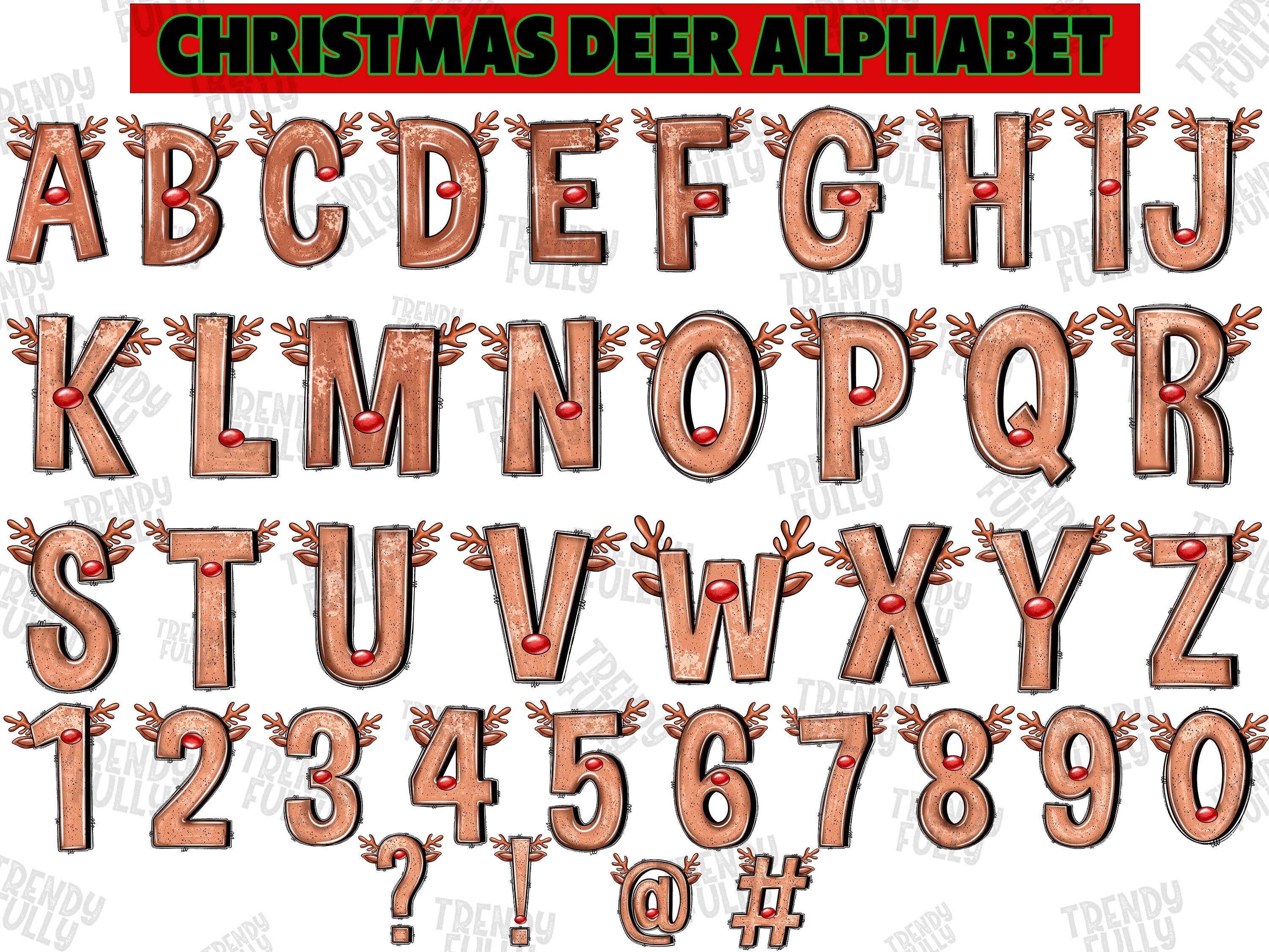 Christmas Doodle Alphabet Bundle,christmas Alphabet Png,christmas Png ...