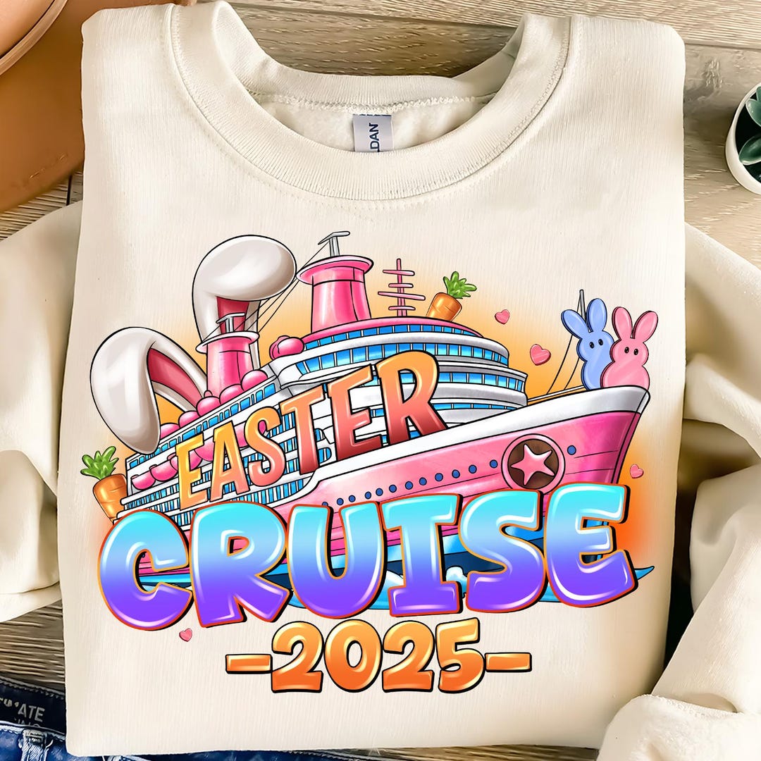 Easter Cruise 2025 Png Sublimation Design Download, Bunny Cruise Ship ...
