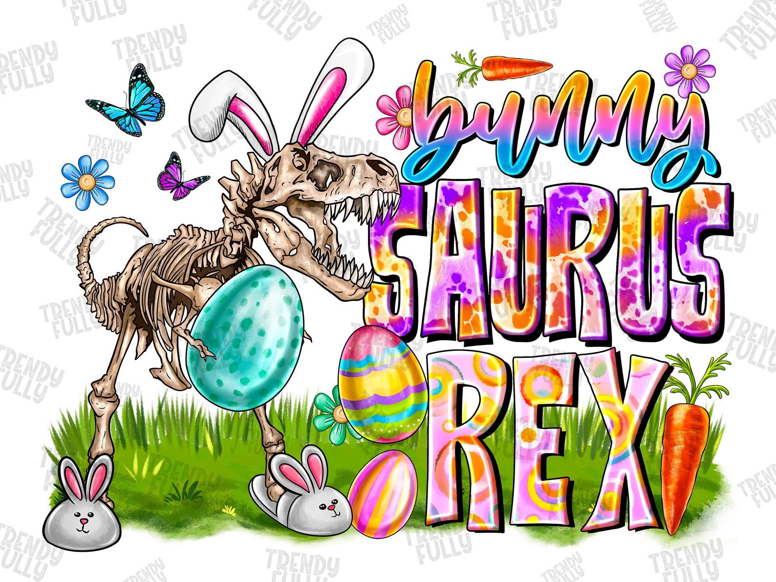 Bunny Saurus Rex Png Sublimation Design Download, Easter Day Png ...