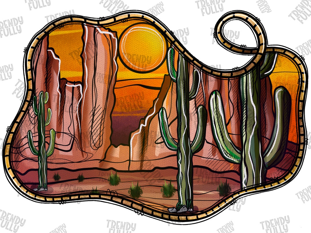Aztec Desert Png, Desert Darlin PNG File, Western, Desert Png, Cactus ...