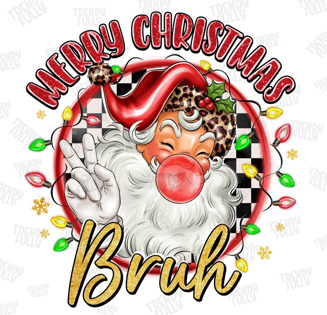 Merry Christmas Bruh Png, Western Christmas Png, Christmas Png, Santa ...