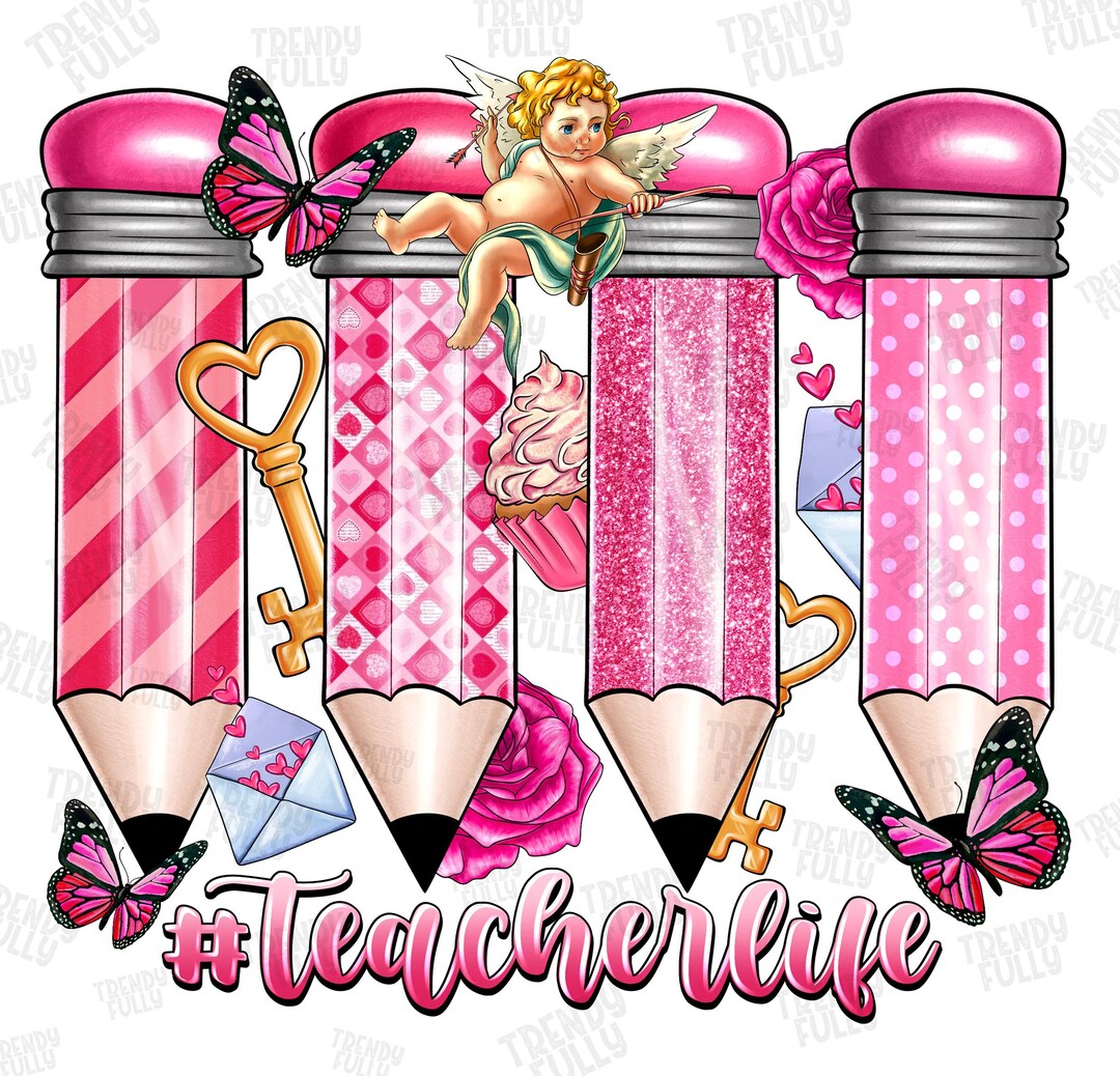 Valentine Pencils Png, Teacher Valentine Png, Funny Heart Pencil ...