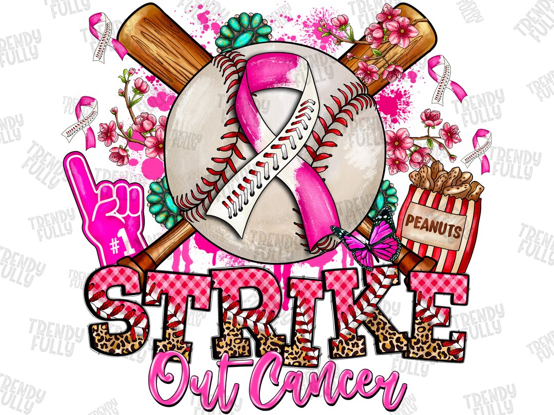 Breast Cancer Png, Strike Out Breast Cancer, Pink Ribbon Baseball Png, Baseball Breast Cancer ...