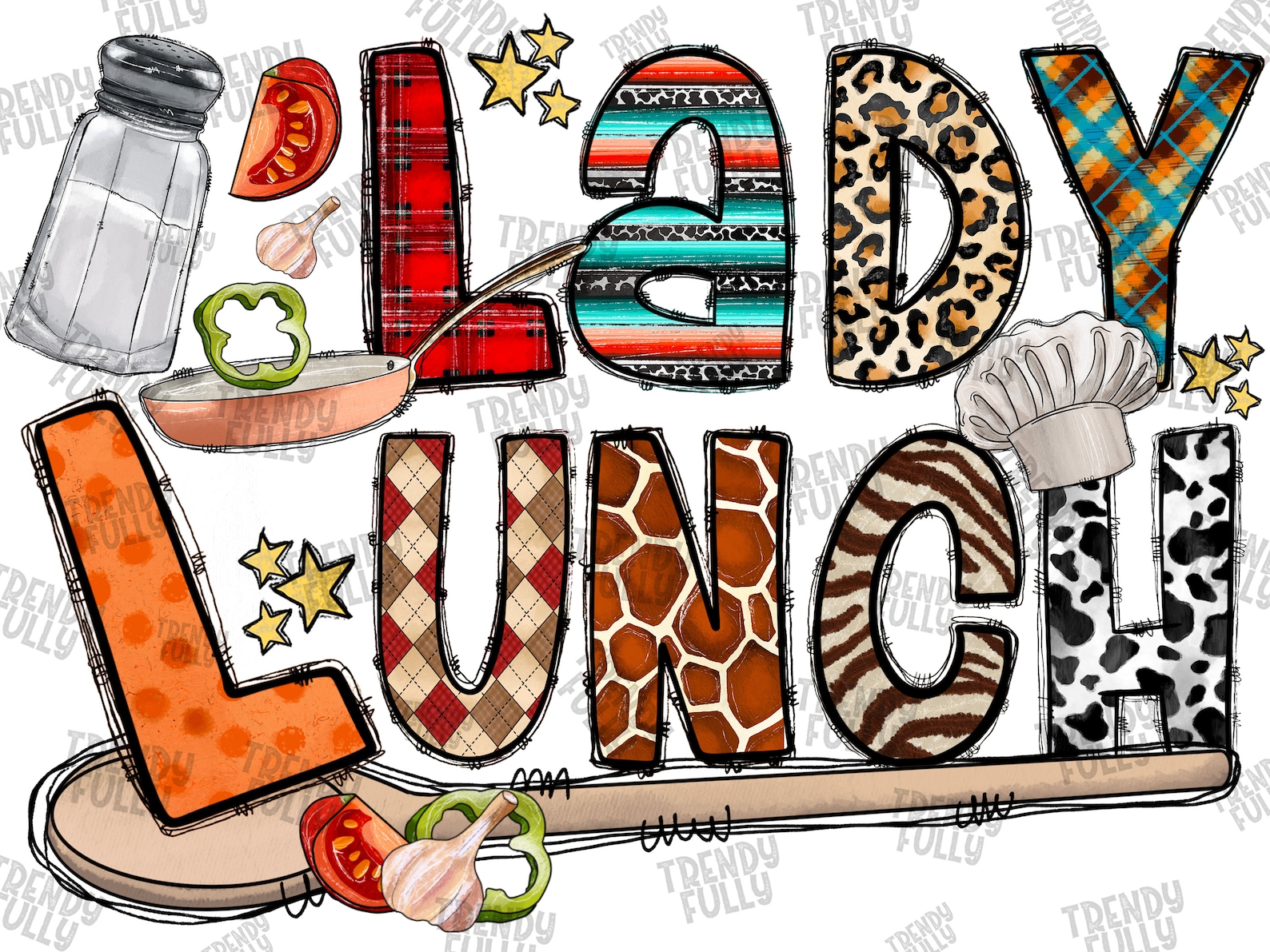 Lunch Lady Sublimation Design, Western Food Service PNG (digital ...