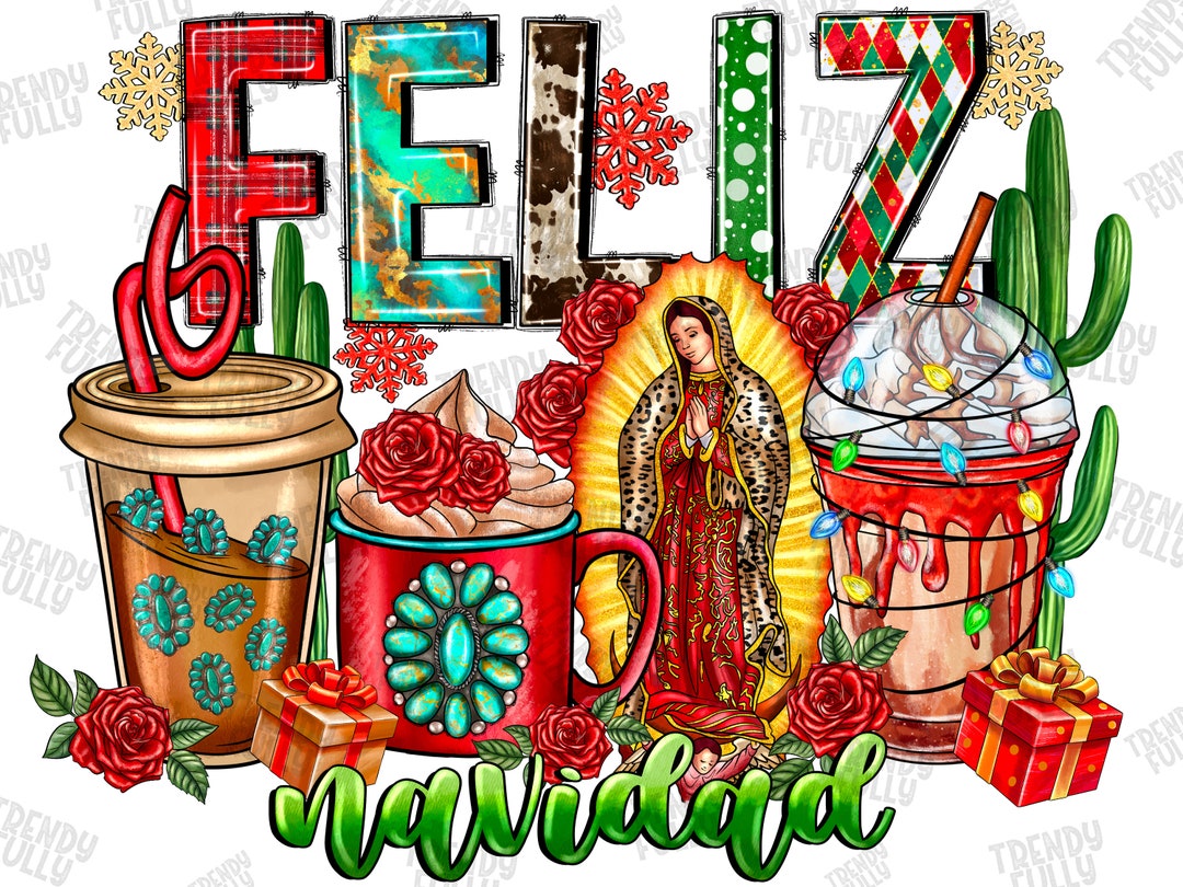 Feliz Navidad Png Sublimation Design Download, Merry Christmas Png ...