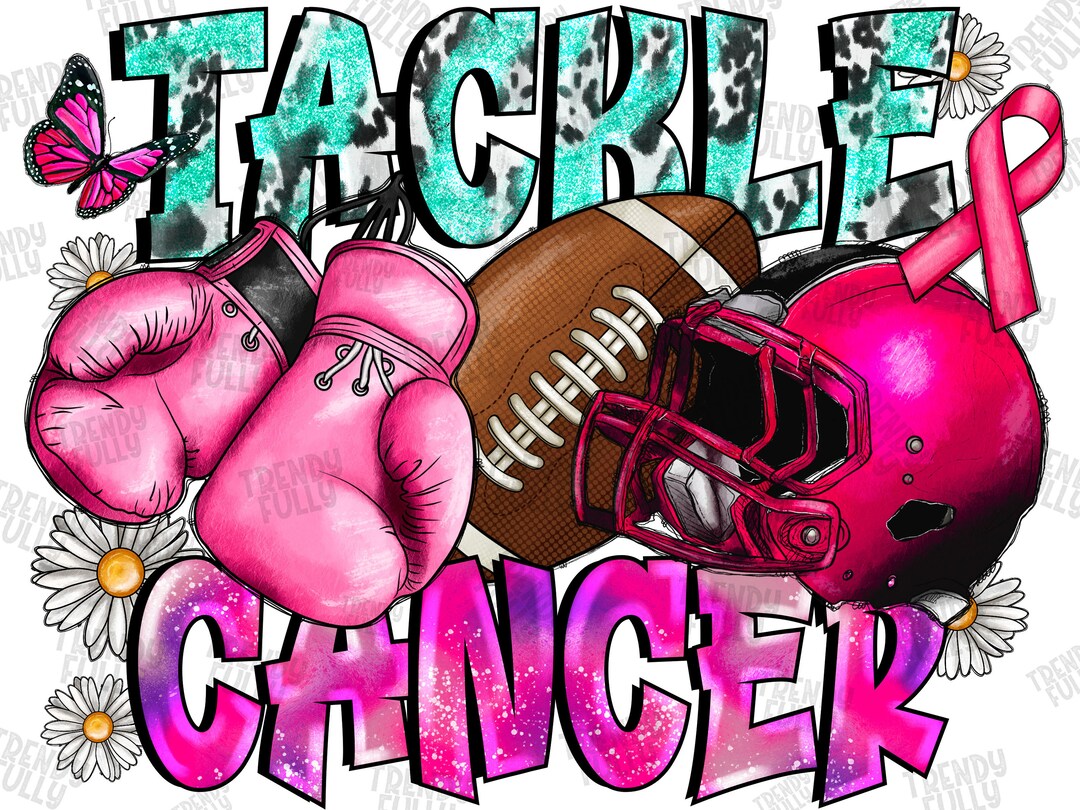 Tackle Cancer Png , Sublimation Png, Breast Cancer Football, Breast ...