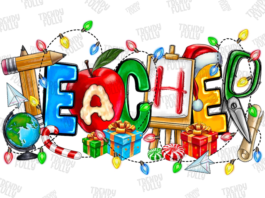 Teacher Christmas Png, Love Christmas Teacher, Teacher Christmas Png ...